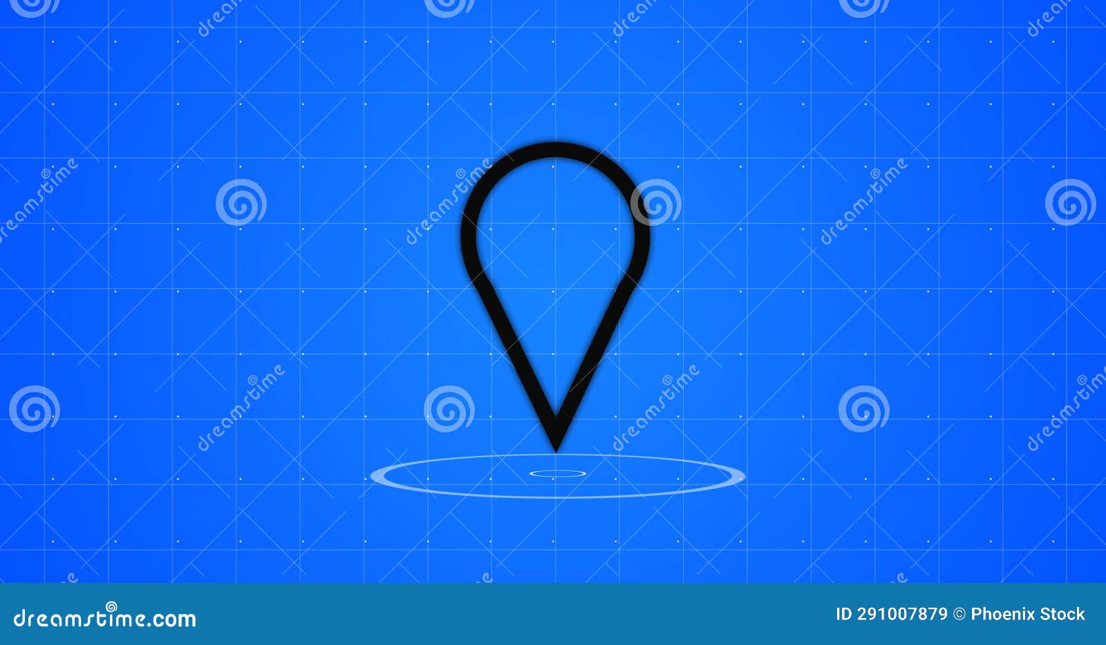 3D Location Pinpointer with Circles Forming Under it. Stock ...