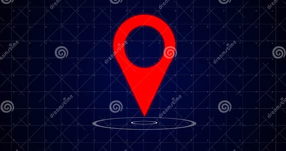 3D Location Pinpointer with Circles Forming Under it. Stock ...