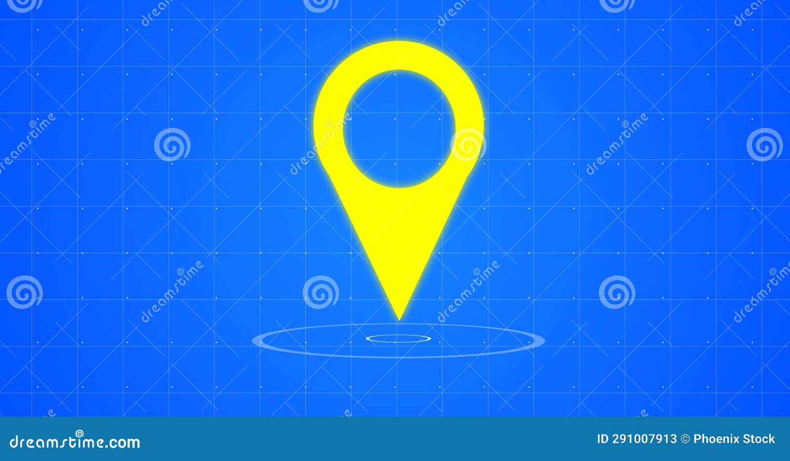3D Location Pinpointer with Circles Forming Under it. Stock ...