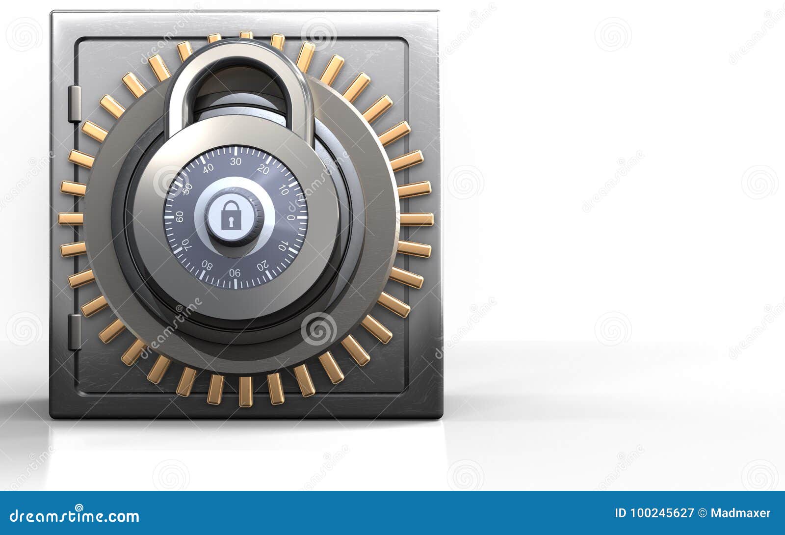 3d lock metal safe stock illustration. Illustration of hard - 100245627
