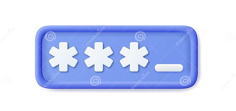 3d Locked Password Field stock vector. Illustration of security - 297974416