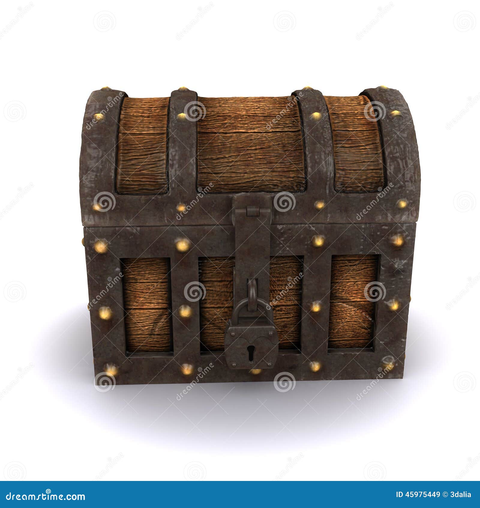 3d Locked treasure chest stock illustration. Illustration of weathered ...