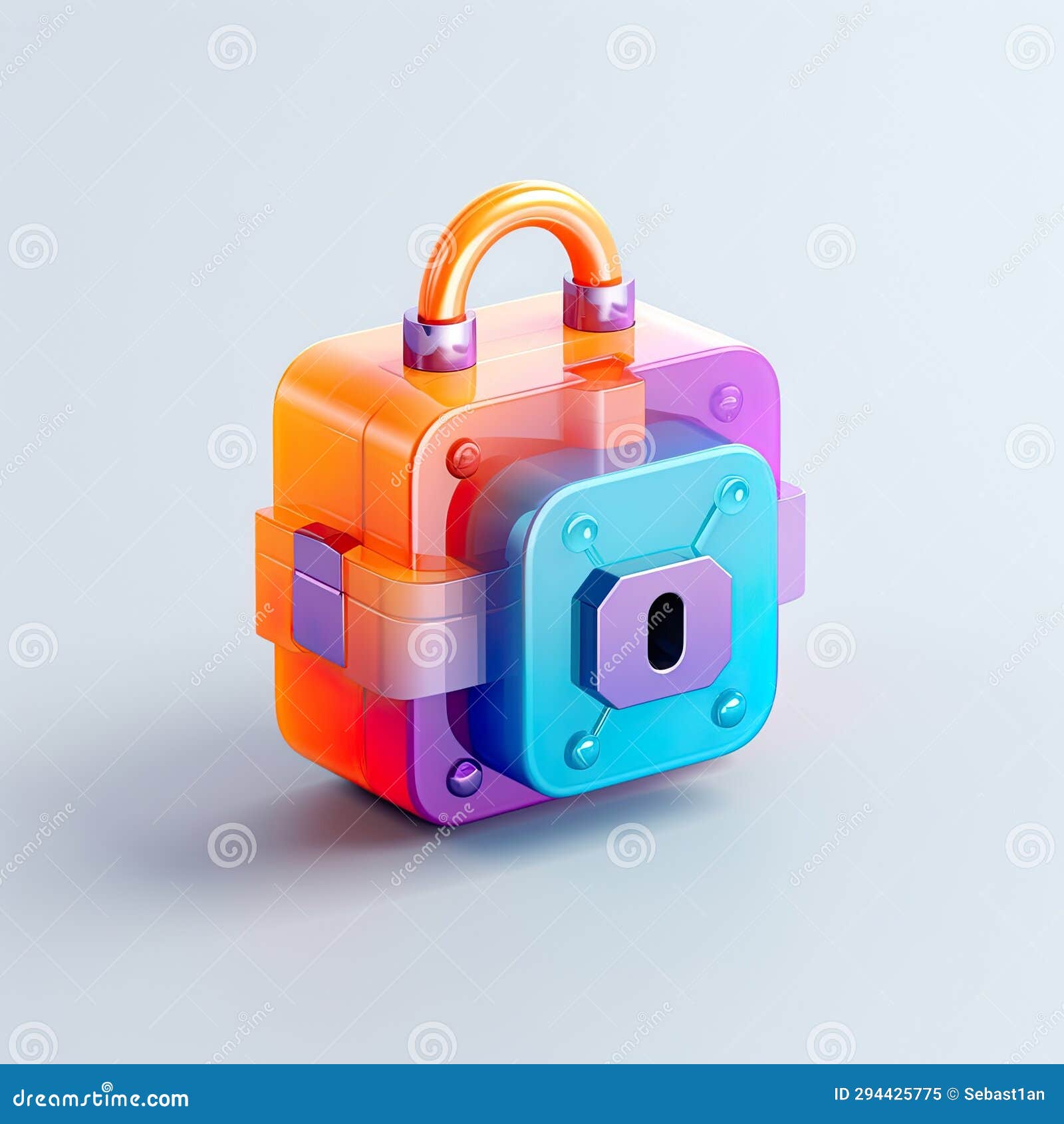 3D Locket Network Illustration, Isolated Against A Solid Color ...