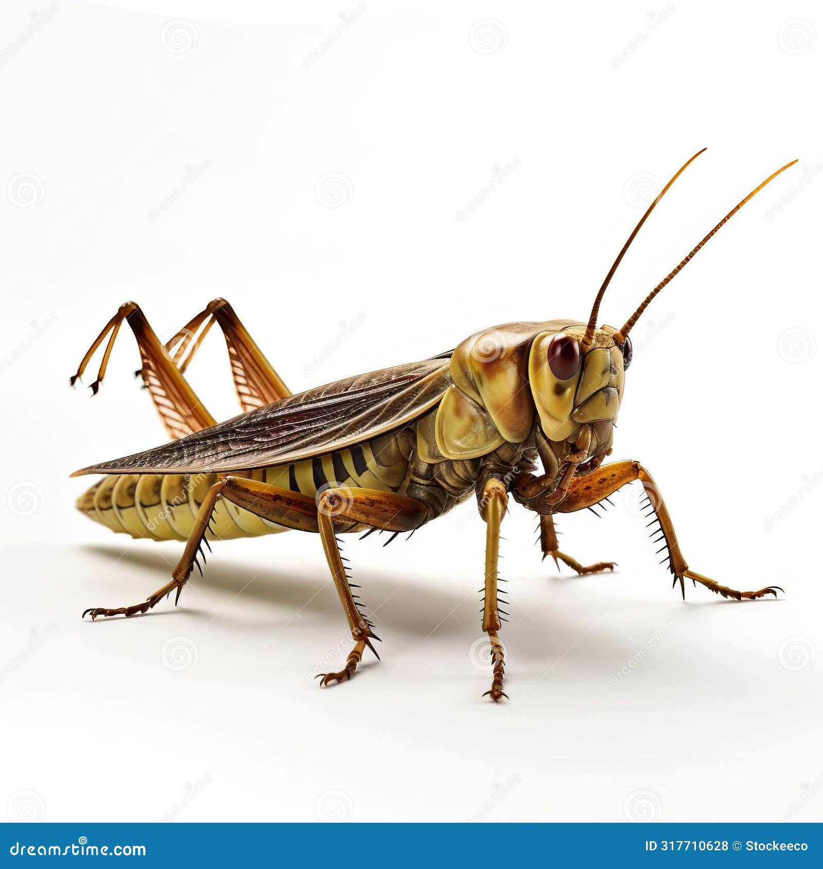 High-quality 3d Model of a Locust on White Background Stock ...