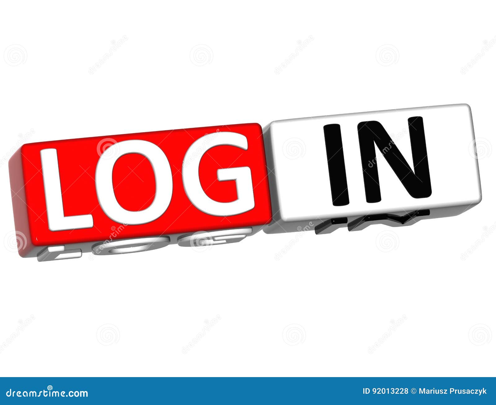 3D Log in Out Over White Background Stock Illustration - Illustration ...