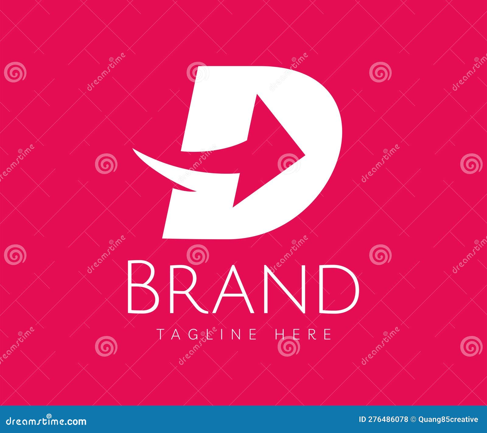 Letter D Logo Design. White Letter D and Red Arrow Logo, Negative Space ...