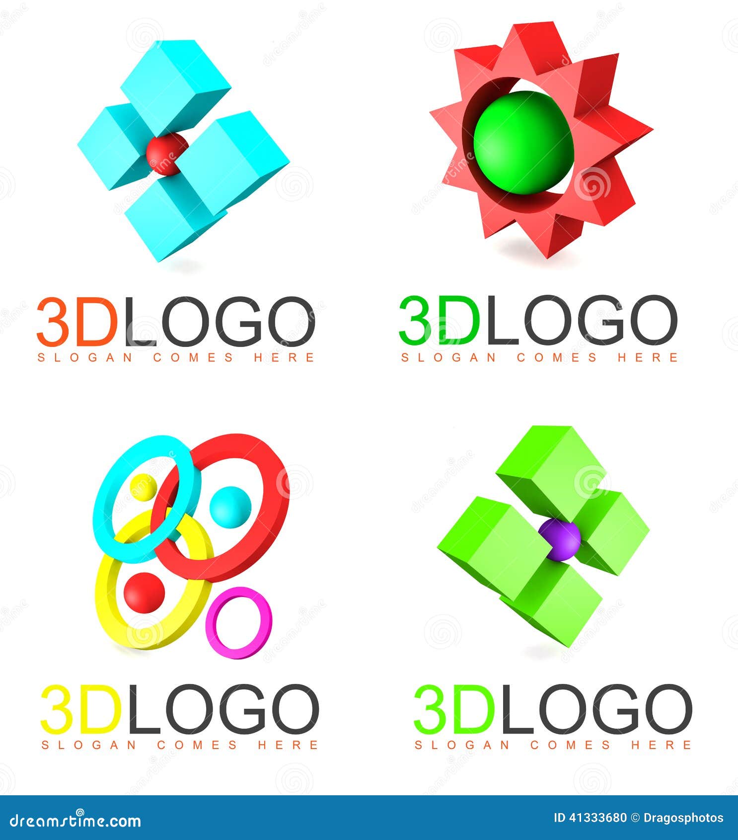 3D logo abstract stock illustration. Illustration of isolated - 41333680
