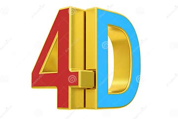 4D logo, 3D rendering stock illustration. Illustration of graphic ...