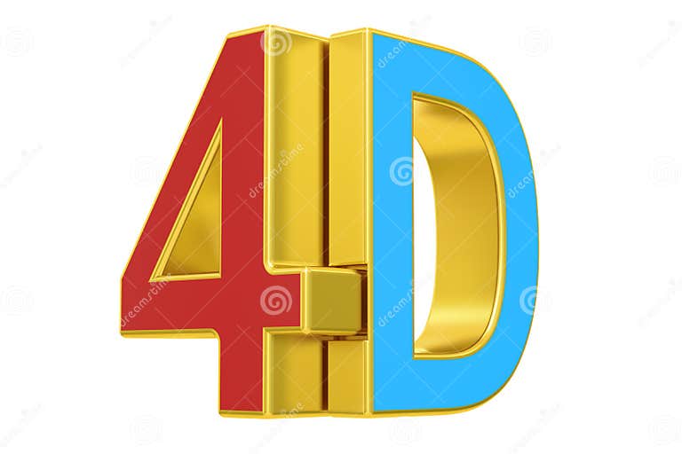 4D logo, 3D rendering stock illustration. Illustration of graphic ...