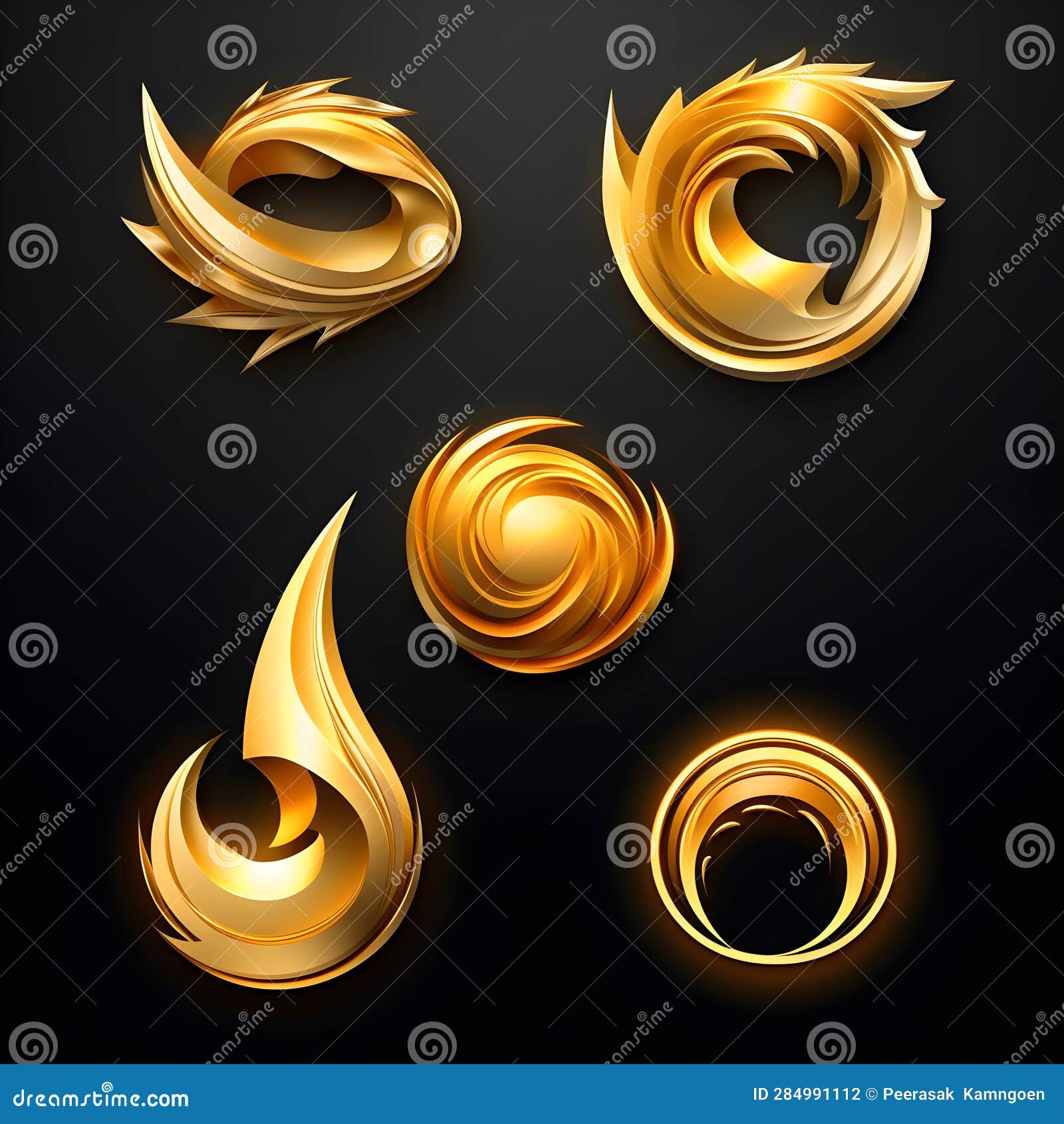 3d Logo , 3d Gold Logo Circle Design on Black Background. AI Generated ...