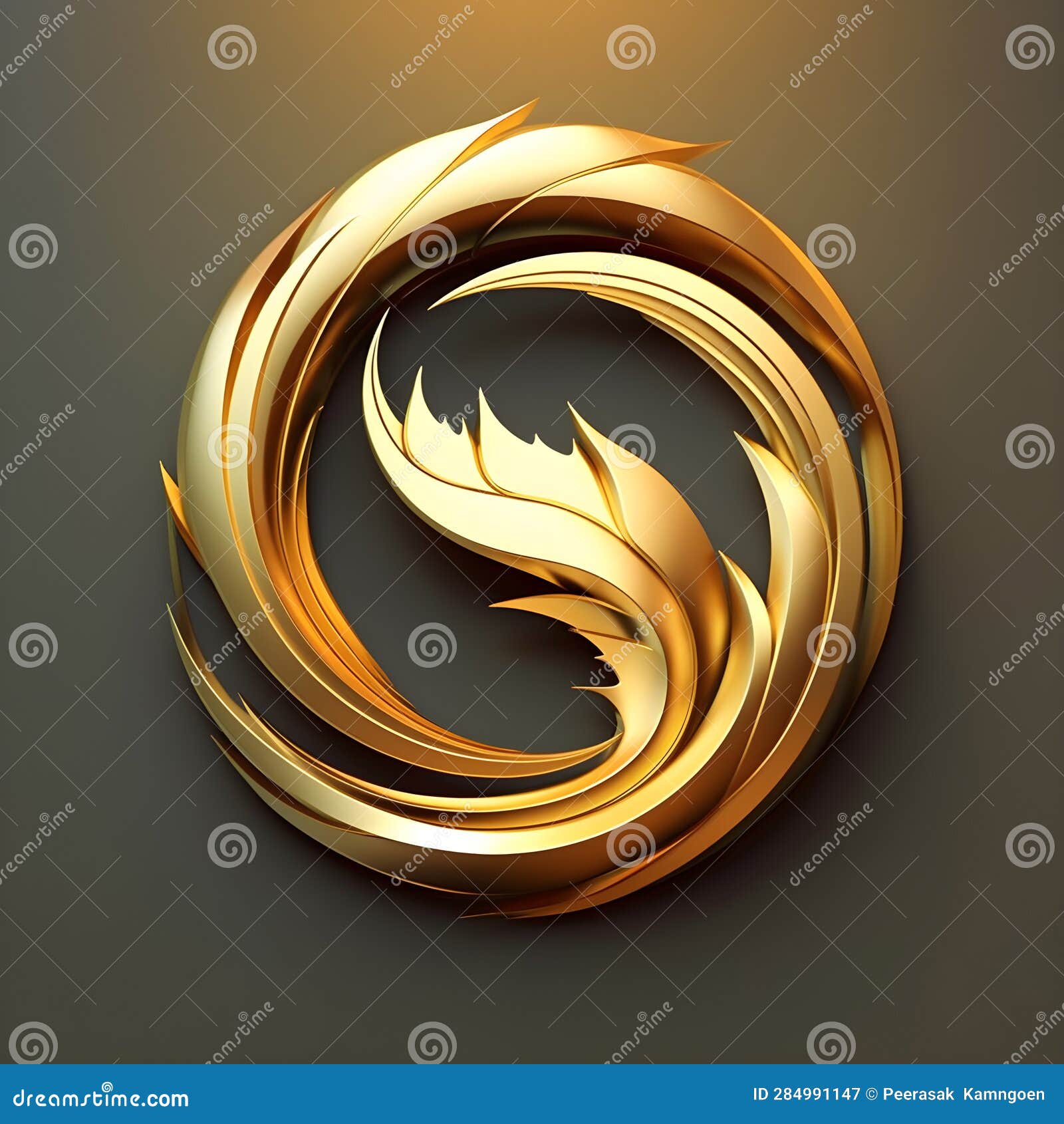 3d Logo , 3d Gold Logo Circle Design on Black Background. AI Generated ...
