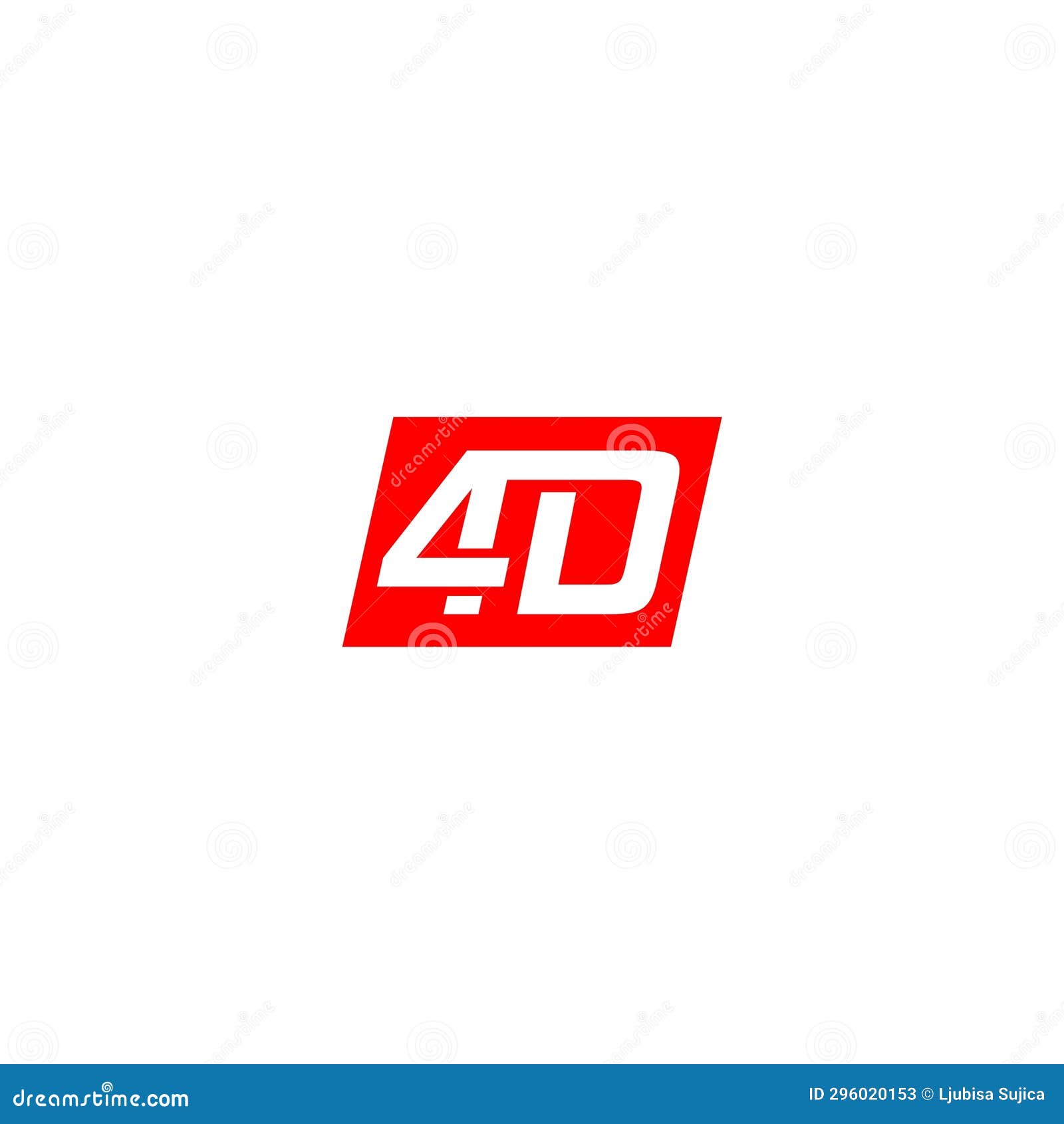 4D Logo Isolated on White Background Stock Illustration - Illustration ...