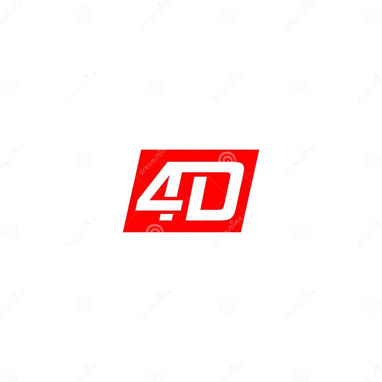 4D Logo Isolated on White Background Stock Illustration - Illustration ...