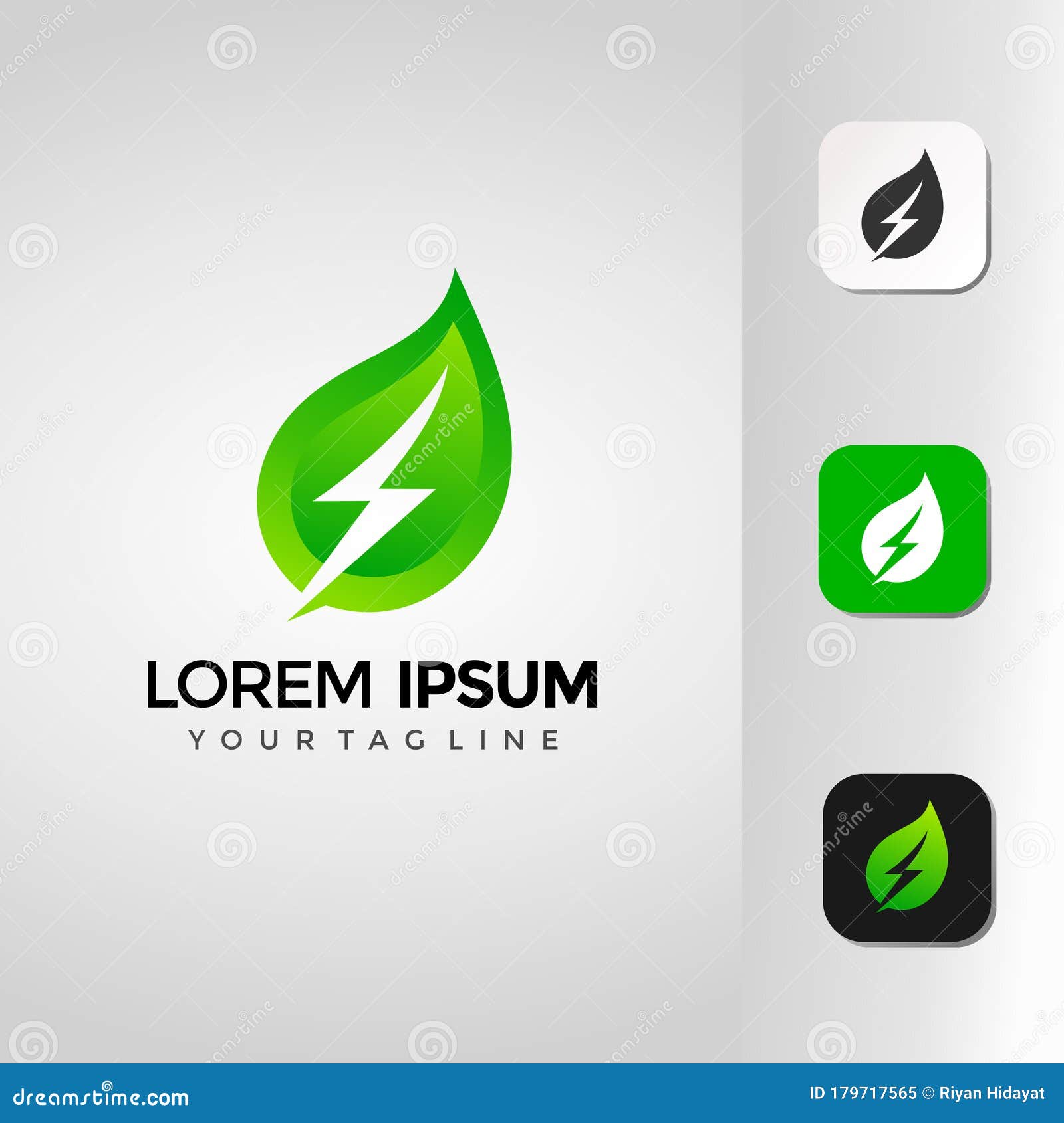 3D Logo Leaf Energy Vector Premium Template Stock Vector - Illustration ...