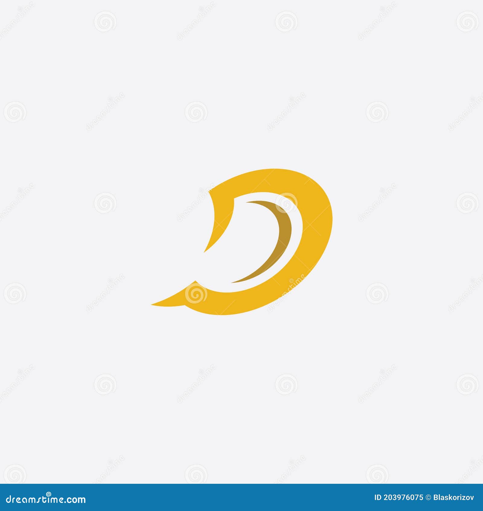 D Logo Letter Yellow Symbol Vector Stock Vector - Illustration of ...