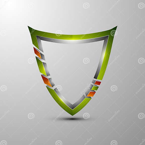 3d Logo Protection Shield Divided into Colored Sections Stock Vector ...