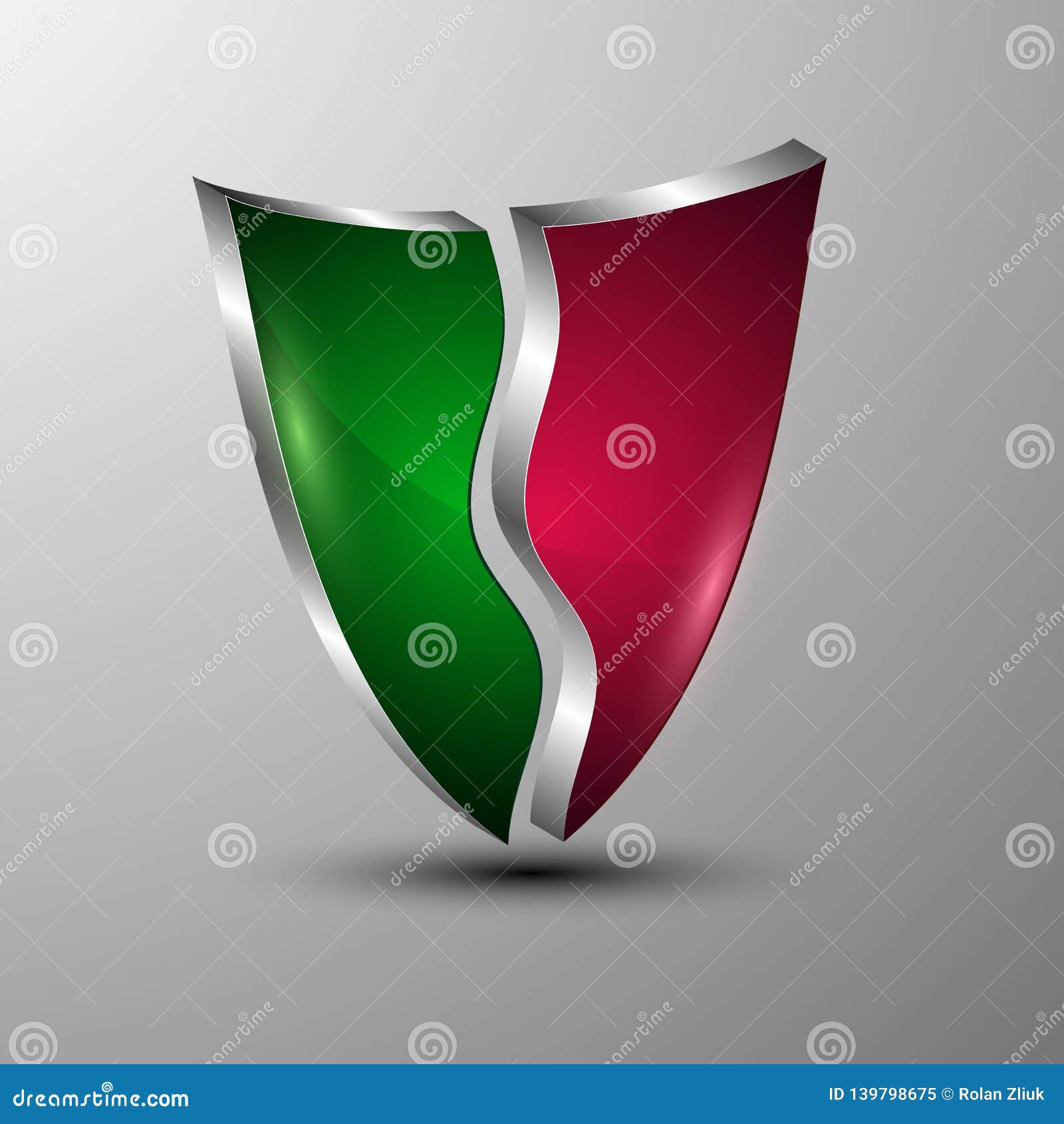 3d Logo Protection Shield Divided into Colored Sections Stock Vector ...