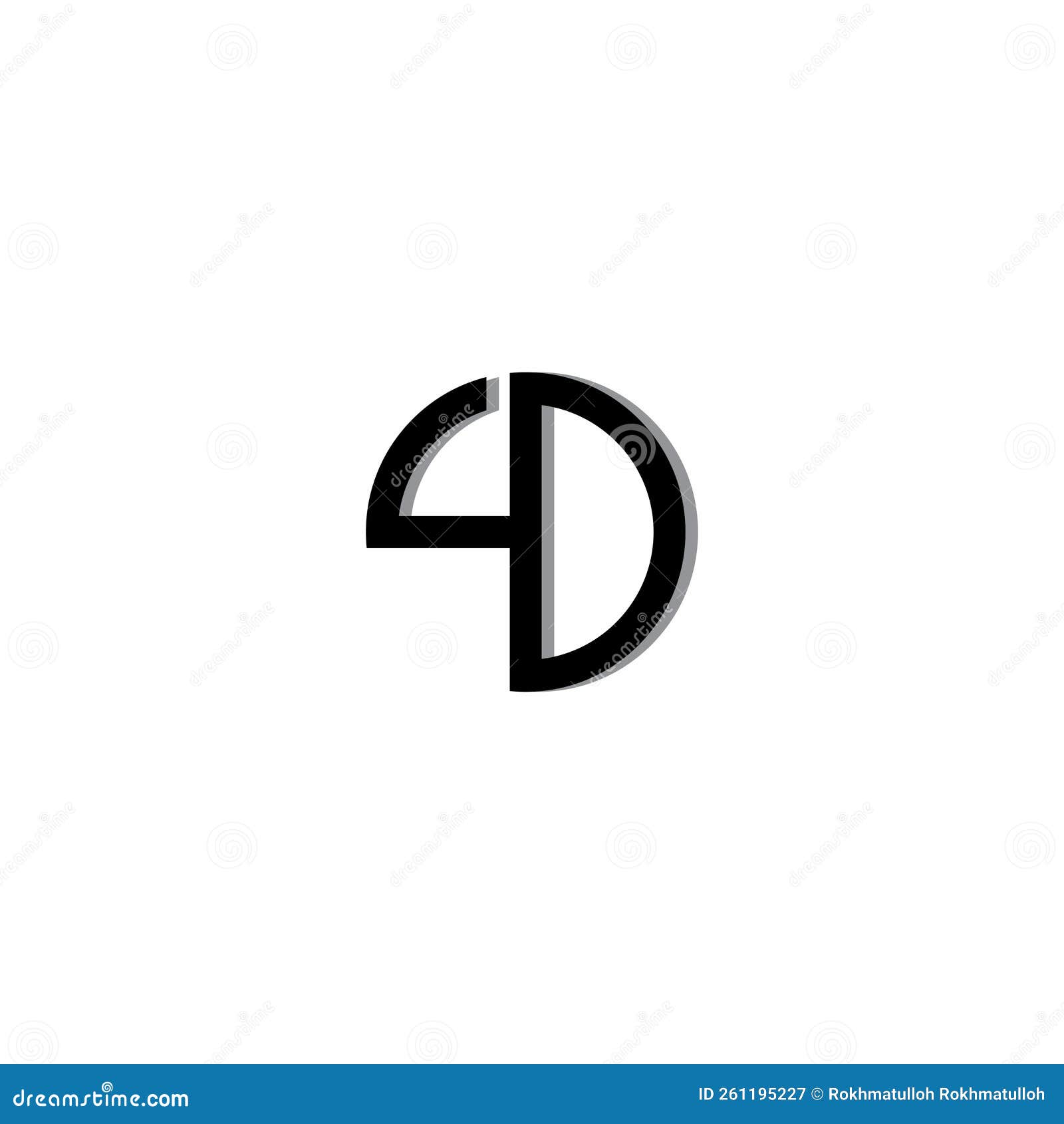 4D Logo Template Circle Line Design Vector Stock Vector - Illustration ...