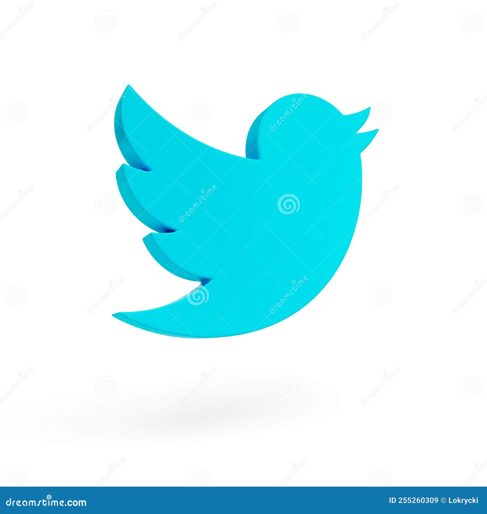 3D logo of Twitter editorial stock image. Illustration of symbol ...
