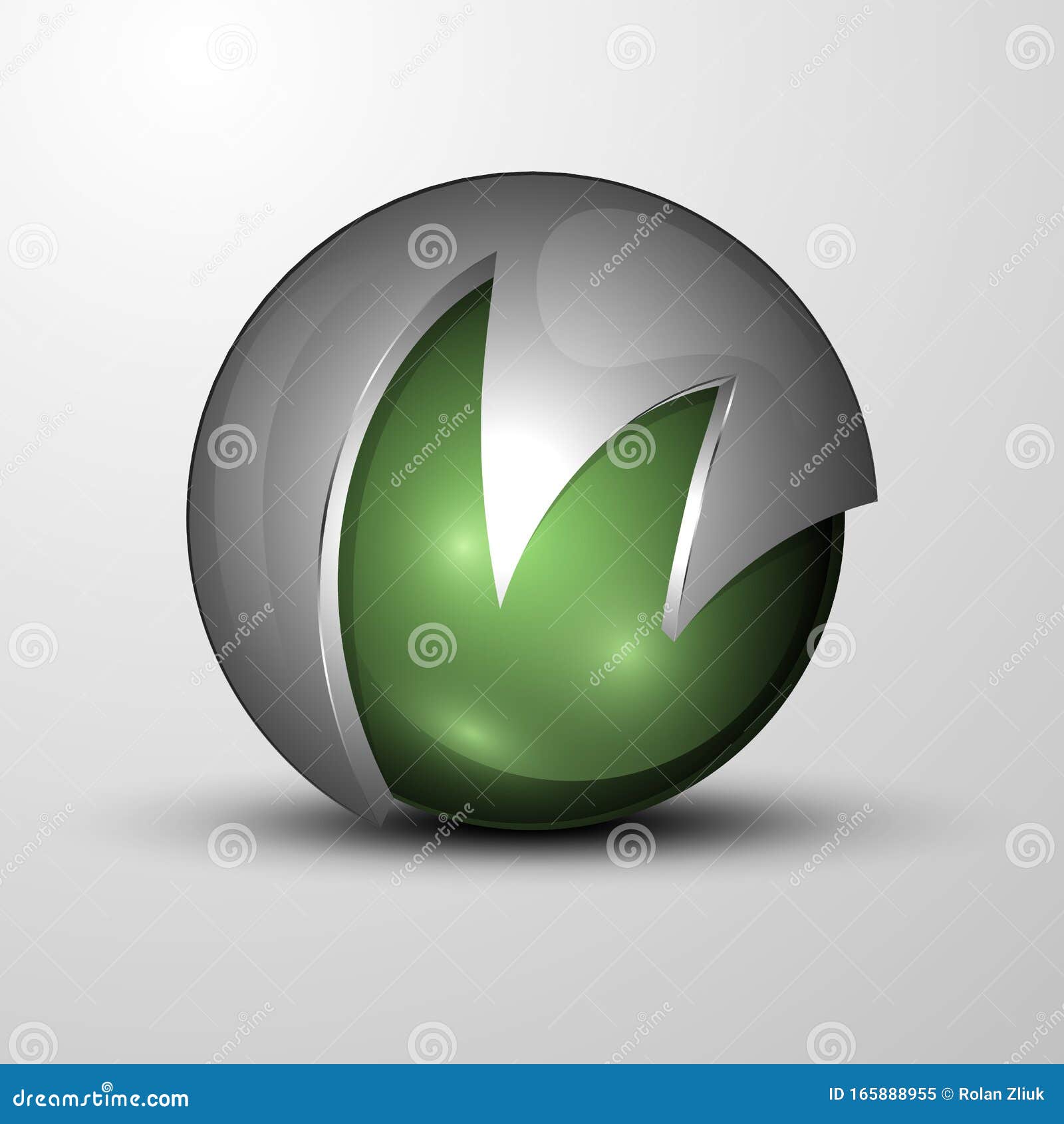 3d Logo.Vector Illustration of a Green Sphere Stock Vector ...