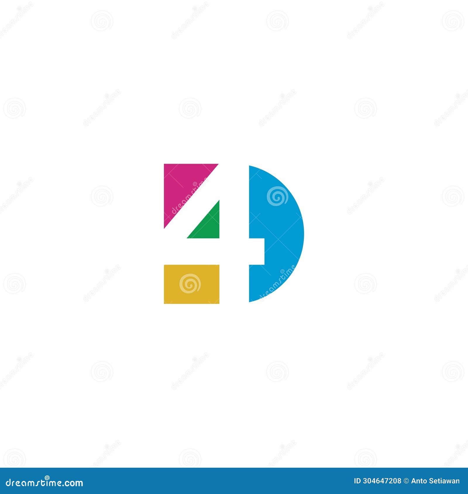 4D Logo Very Nice Combination Color. Four Logos Stock Vector ...