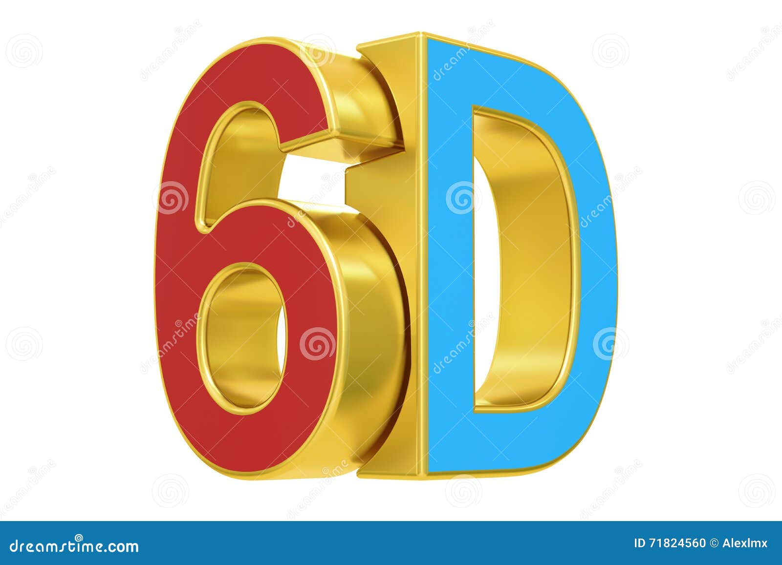 6D Logo, Wiedergabe 3D stock abbildung. Illustration von technologie ...