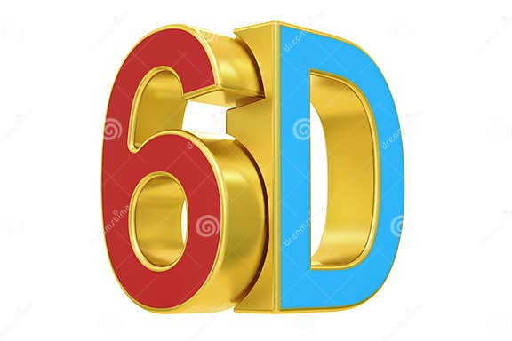 6D Logotipo, Representación 3D Stock de ilustración - Ilustración de ...