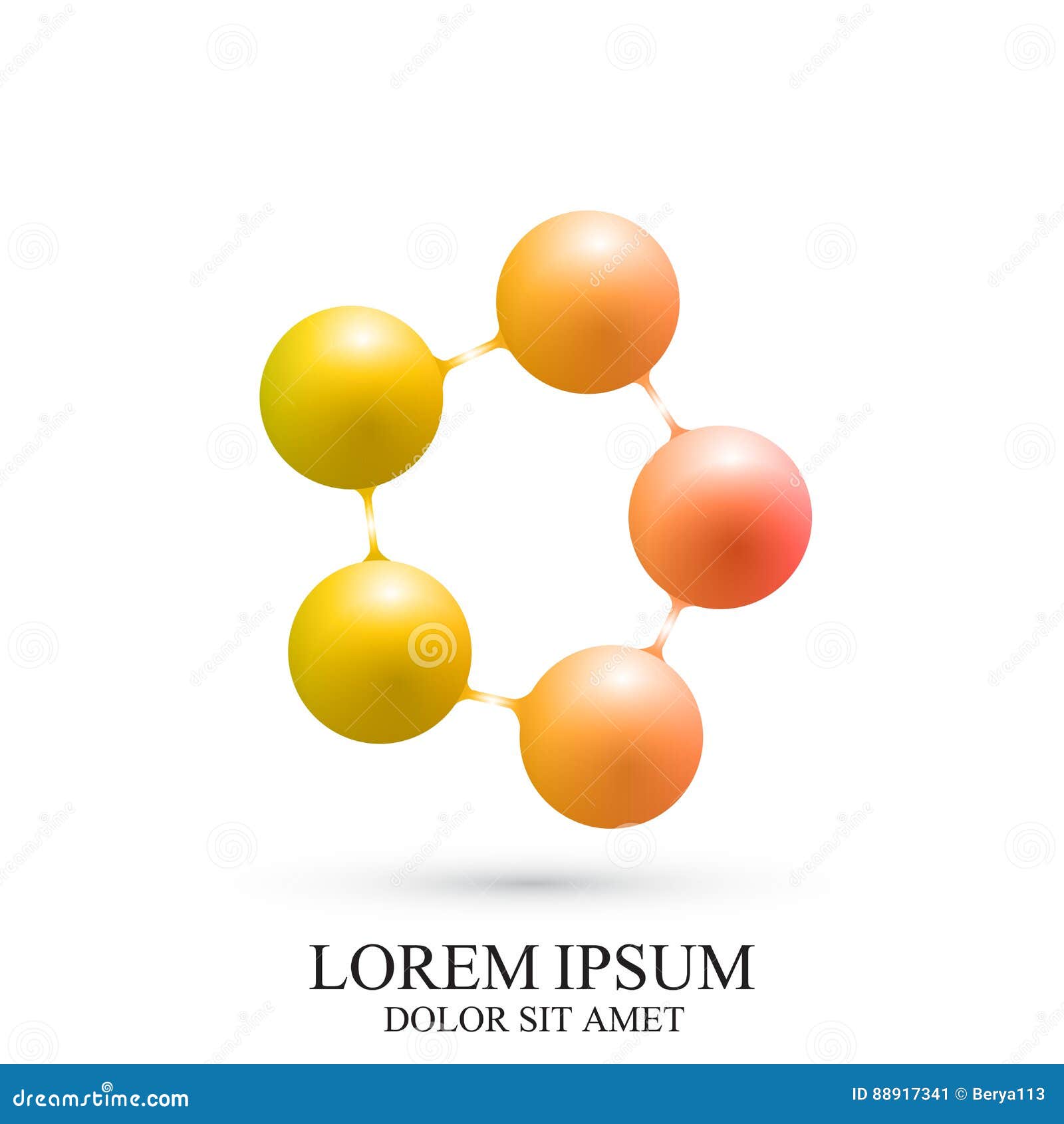 3D Logotype Icon Dna Molecule. Vector Template Logo for Medicine ...