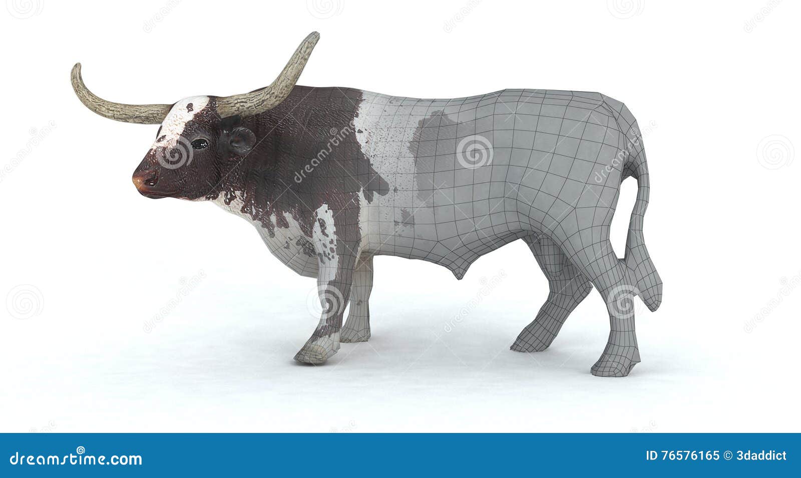 3d longhorn bull render stock illustration. Illustration of prey - 76576165