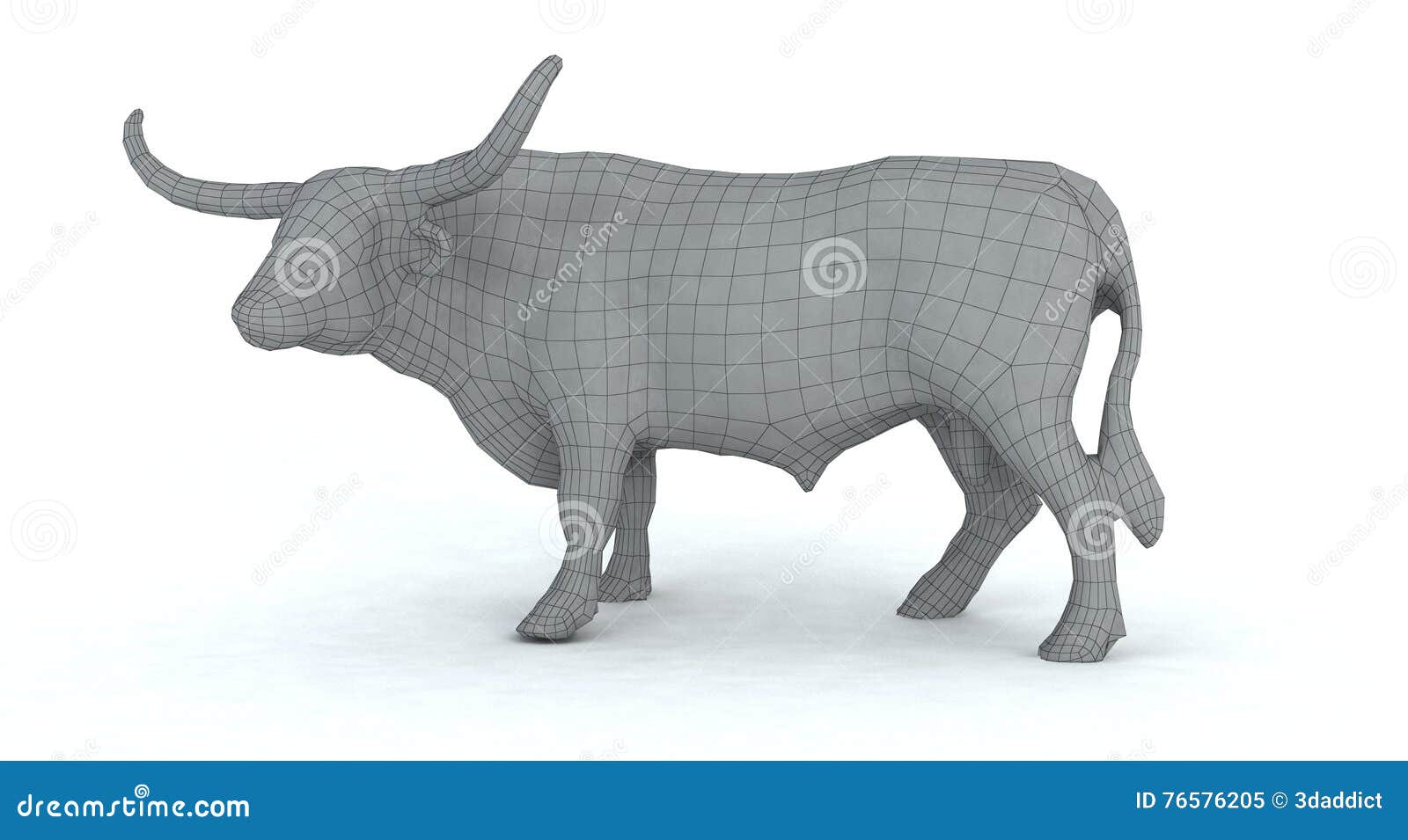 3d Longhorn Bull Wire Frame Render Stock Illustration - Illustration of ...