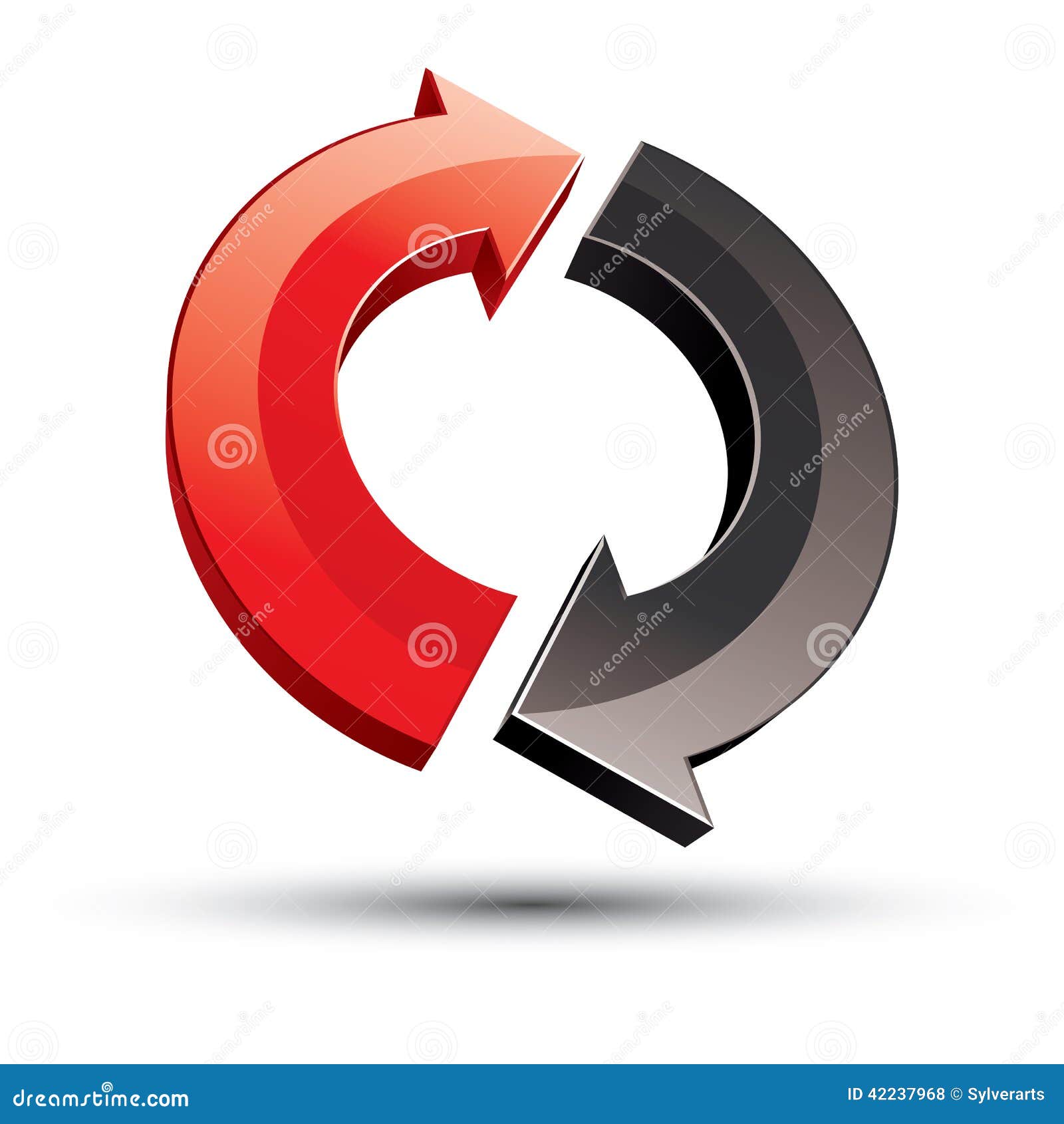 3d Loop 2 Arrows Abstract Icon. Stock Illustration - Illustration of ...