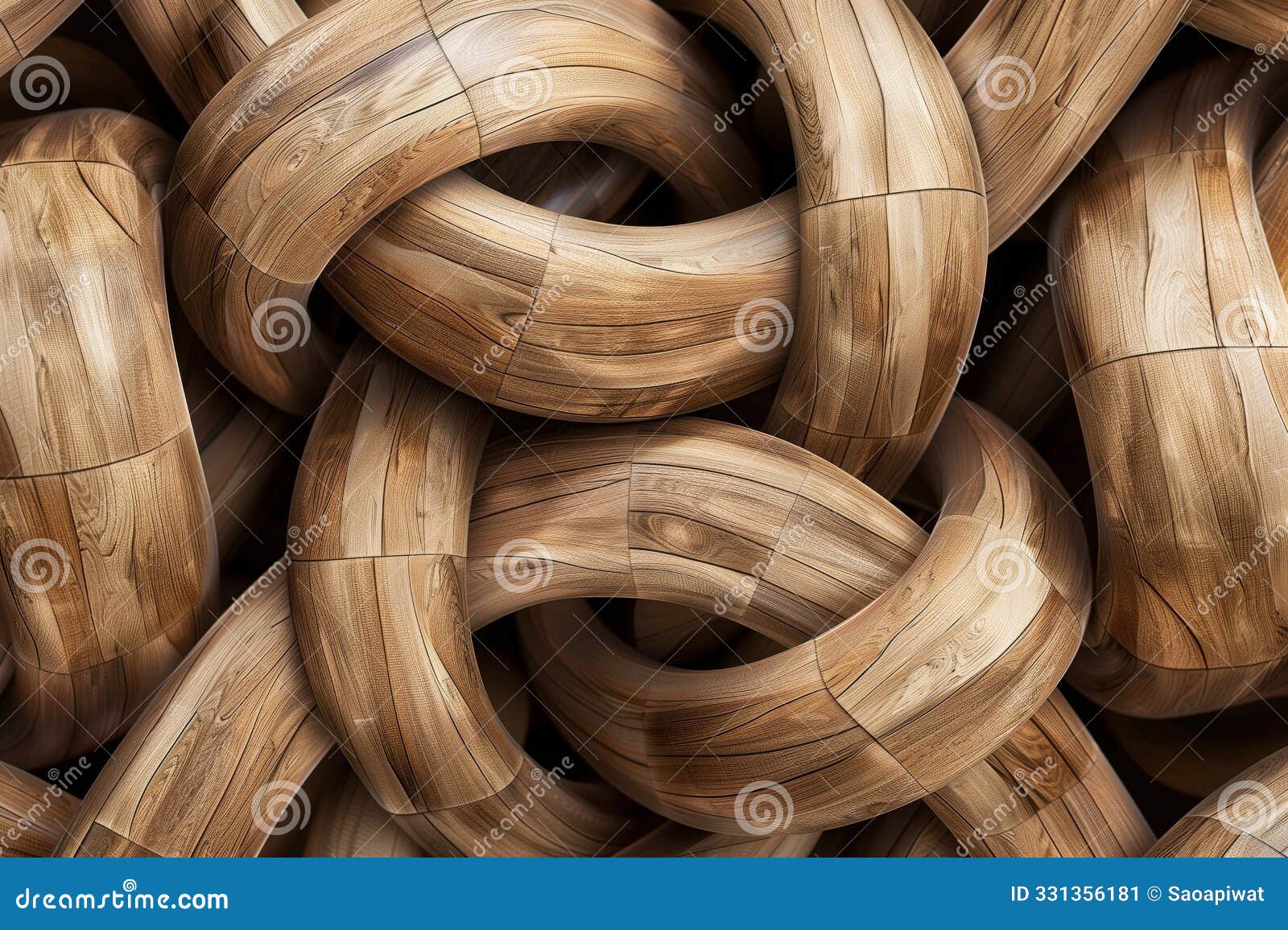 3D Looping Wavy Oak Wood Pattern, Abstract and Smooth, Creating a ...