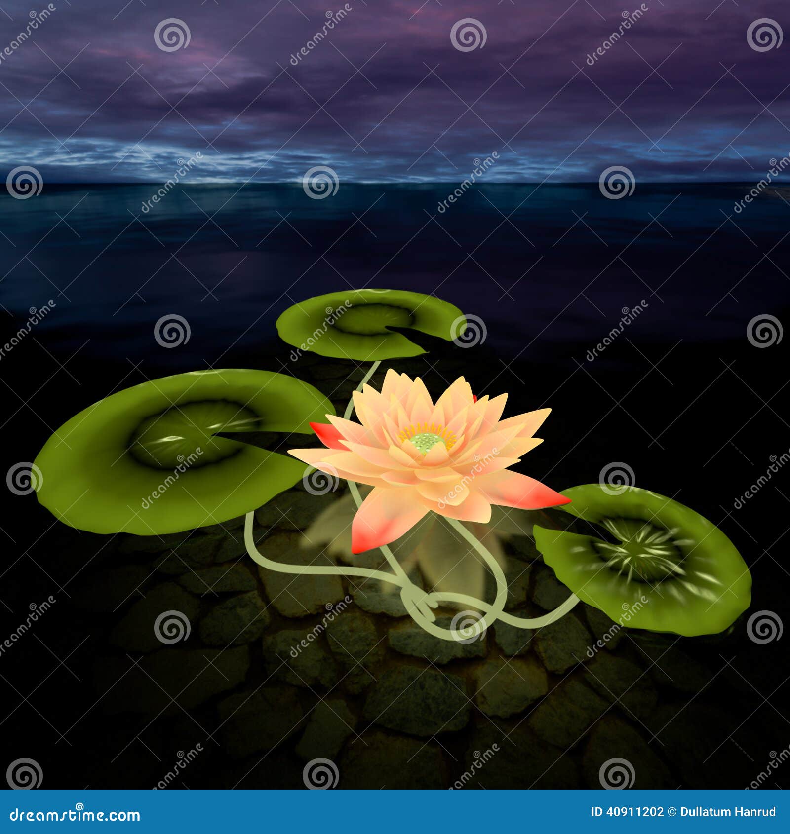 3d lotus. stock illustration. Illustration of idea, abstract - 40911202