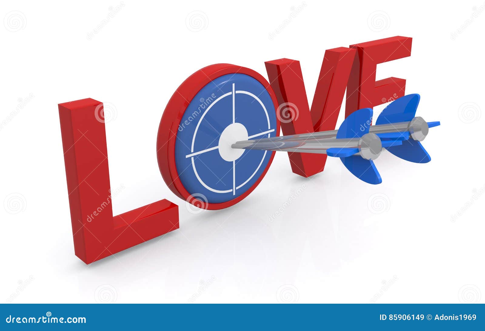 3d Love Target with Arrows in Target Stock Illustration - Illustration ...