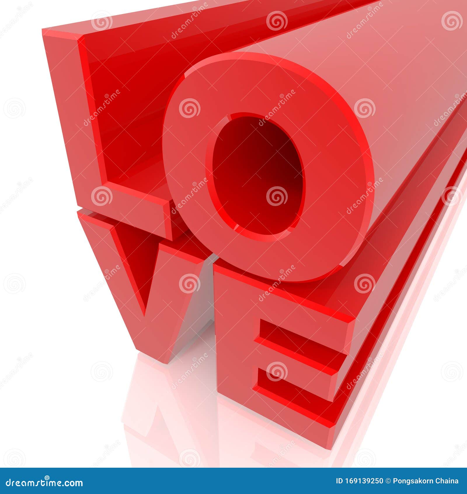 3D LOVE Word on White Background 3d Rendering Stock Illustration ...