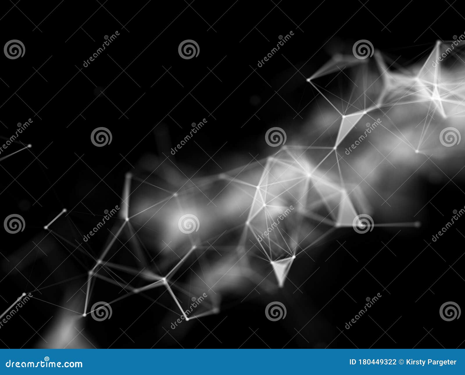 3D Low Poly Background, Network Connections, Shallow Depth of Field ...