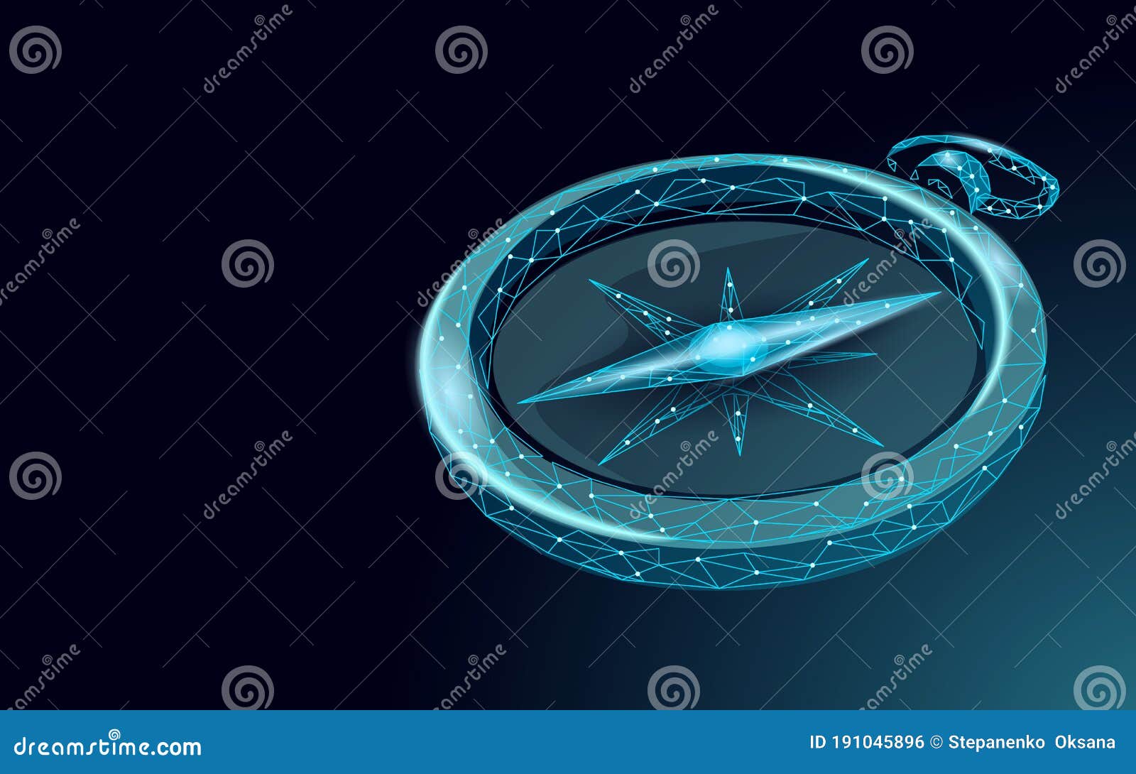 3D Low Poly Compass. Business Strategy Problem Solution Concept ...