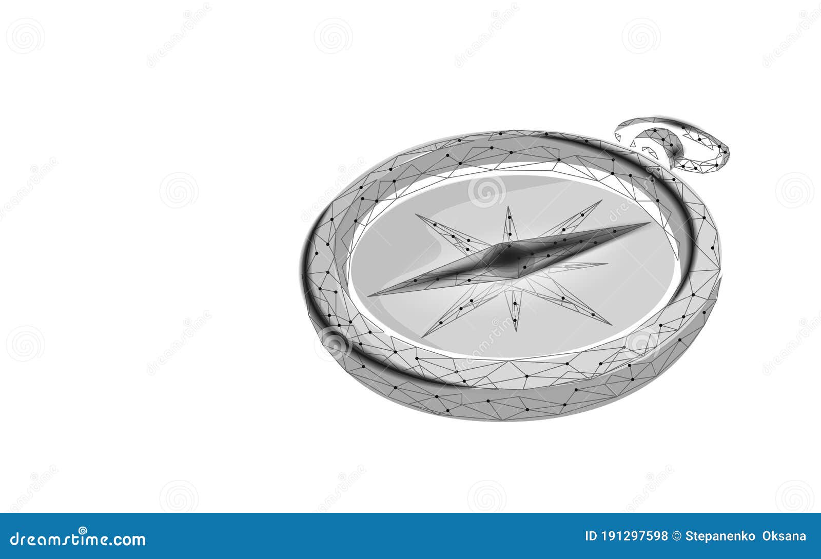 3D Low Poly Compass. Business Strategy Problem Solution Concept ...