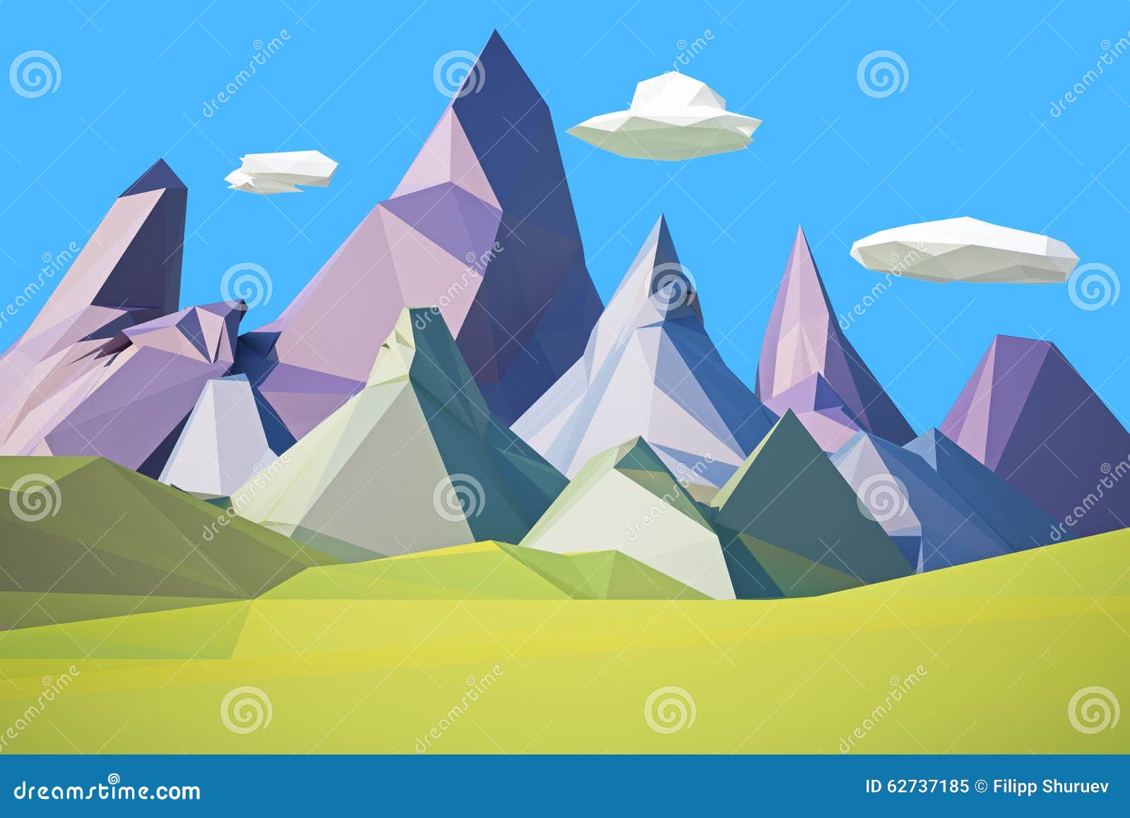 3d low poly Mountain stock illustration. Illustration of creative ...