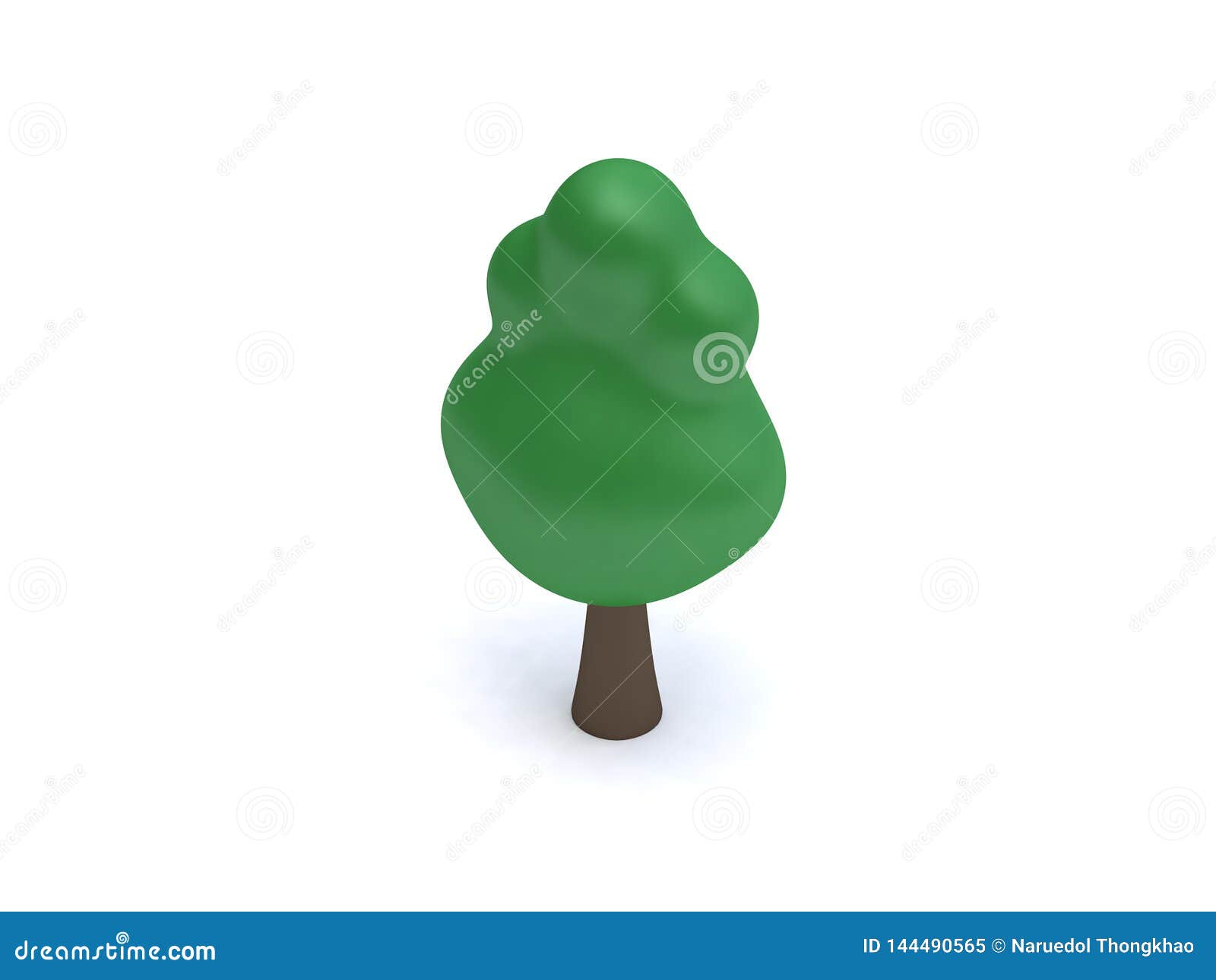 3d Low Poly Tree Cartoon Style Pine Concept 3d Render Stock ...
