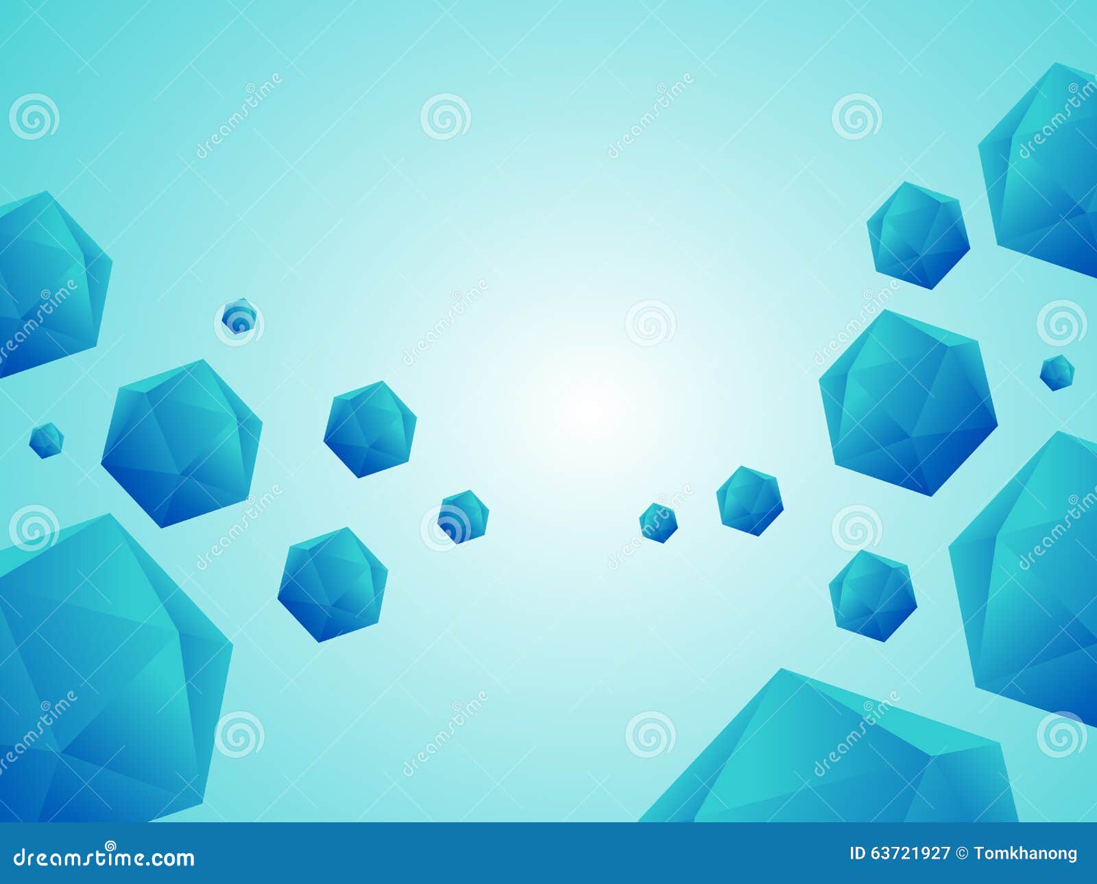3d Low Polygon Balls on Blue Sky Background. Stock Vector ...