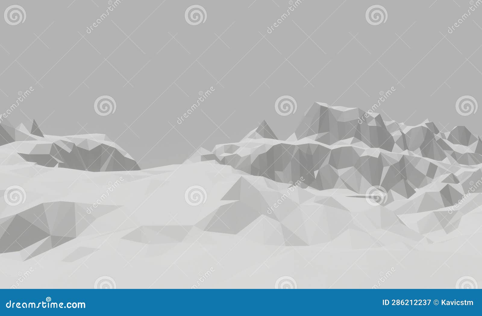 3D Low Polygon Ice Mountain. Glacial Landform. Ice Terrain Stock ...