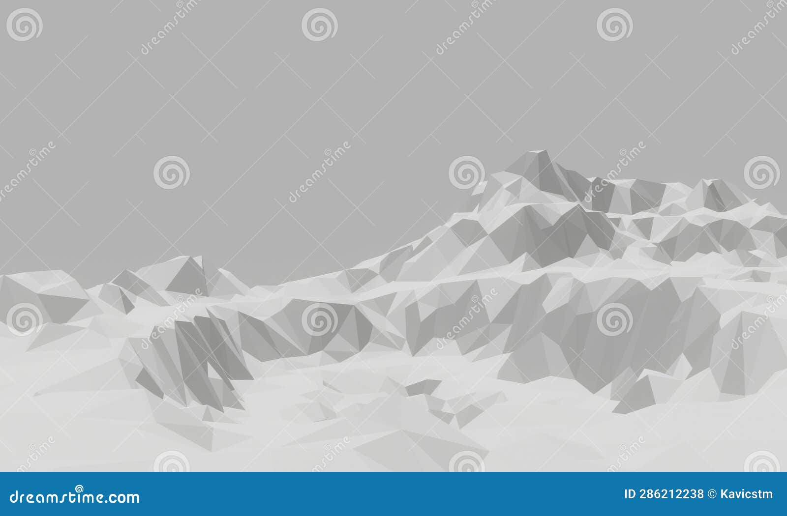 3D Low Polygon Ice Mountain. Glacial Landform. Ice Terrain Stock ...