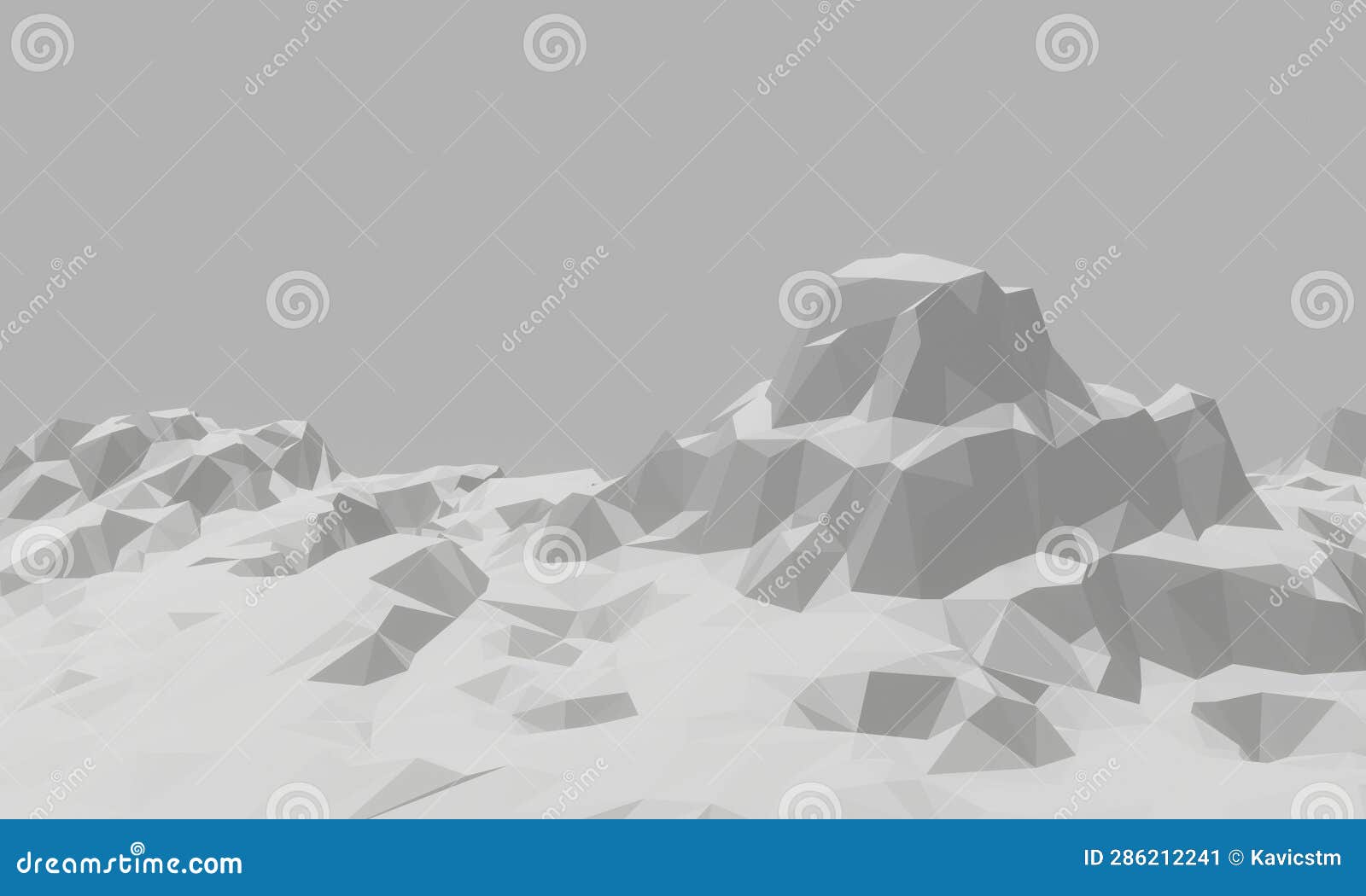 3D Low Polygon Ice Mountain. Glacial Landform. Ice Terrain Stock ...