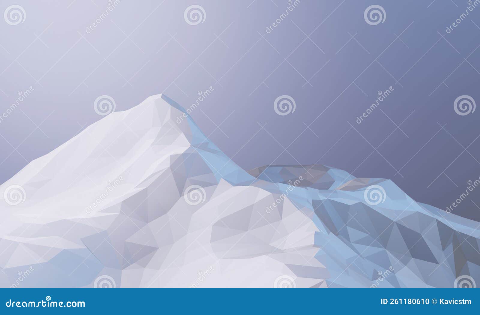 3D Low Polygon Ice Mountain Stock Illustration - Illustration of ...