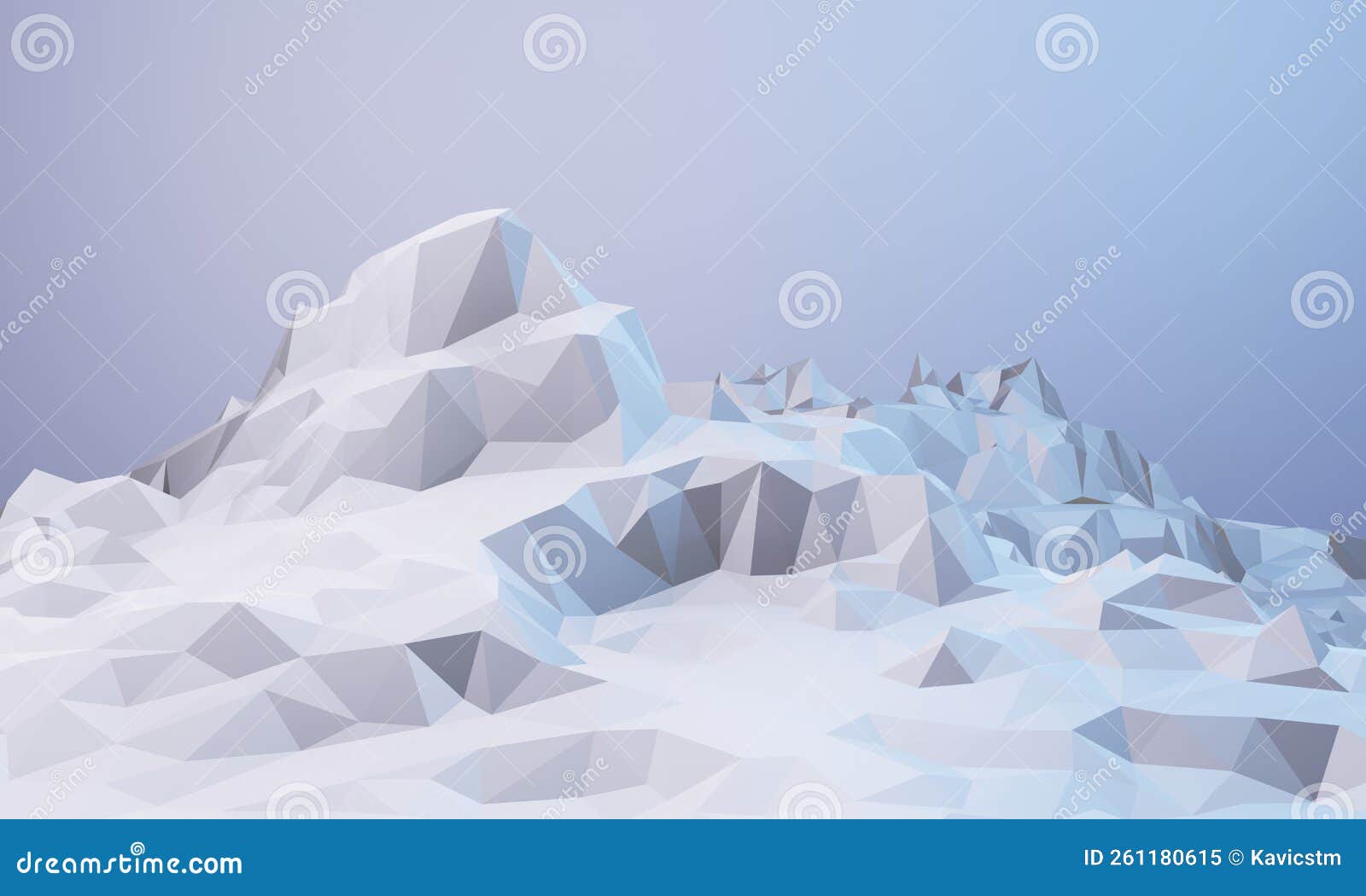 3D Low Polygon Ice Mountain Stock Illustration - Illustration of ...