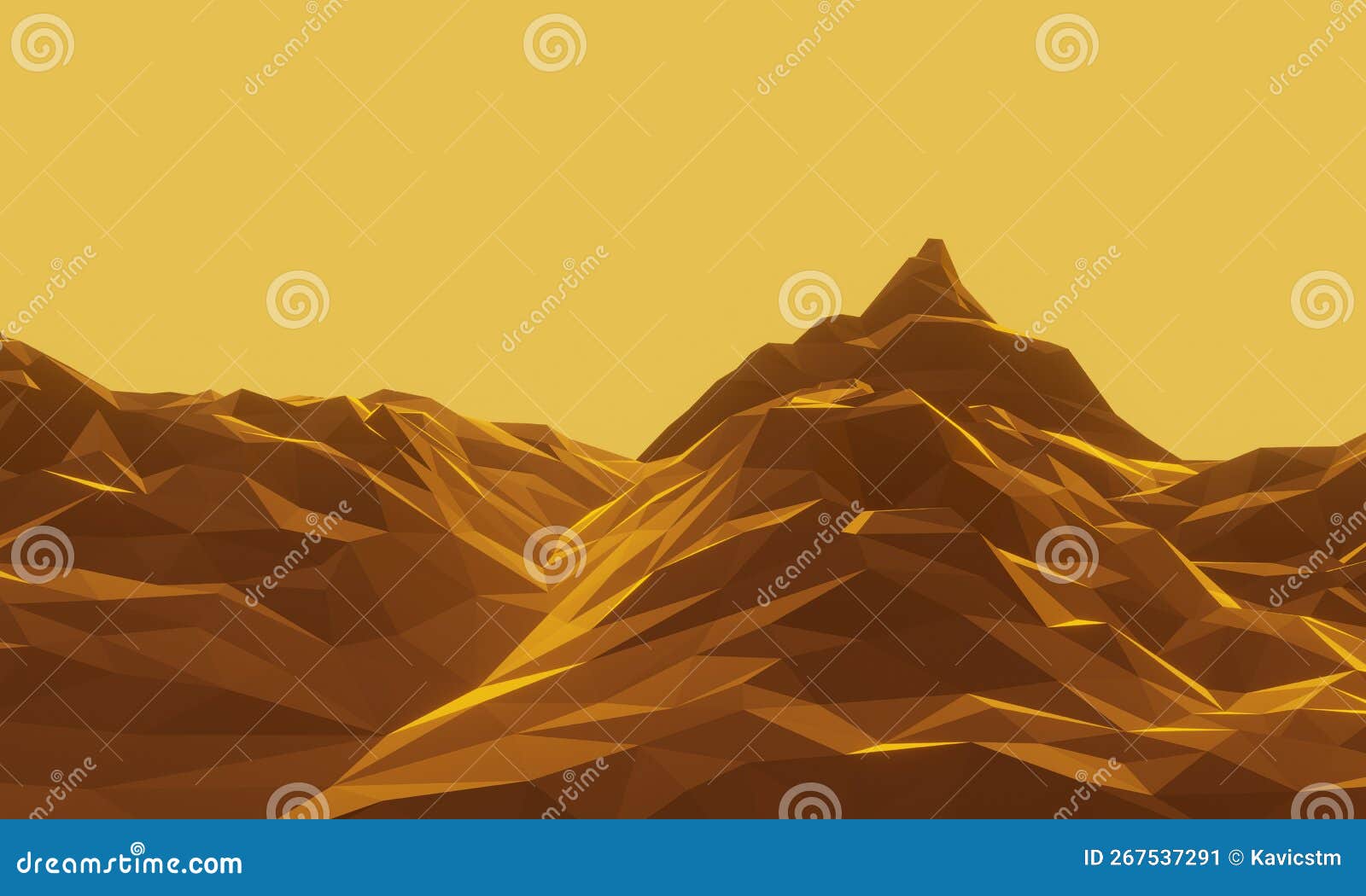 3D Low Polygon Stone Mountain. Rock Terrain Stock Illustration ...