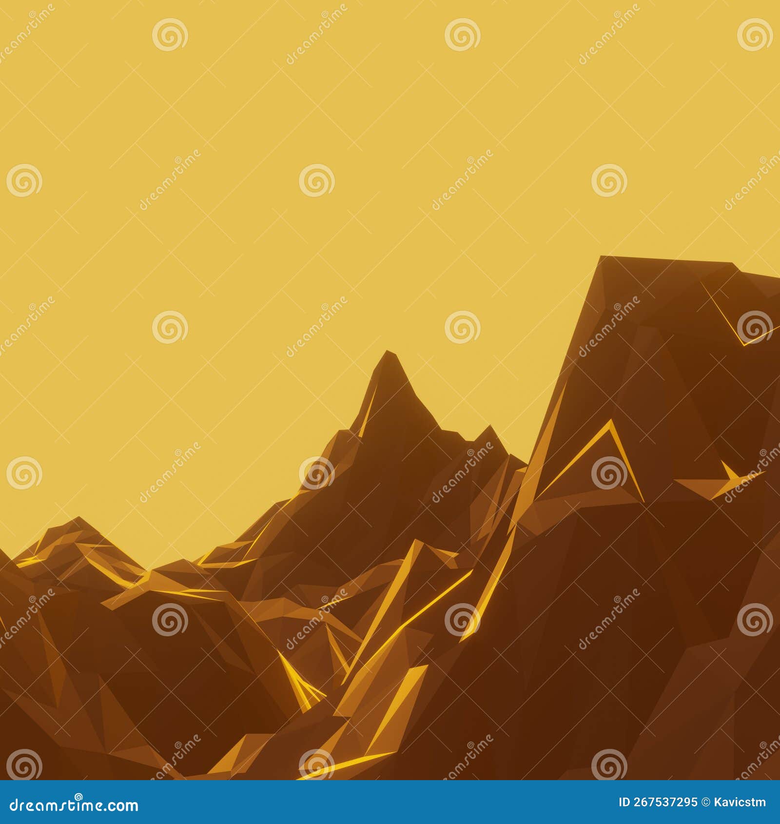 3D Low Polygon Stone Mountain. Rock Terrain Stock Illustration ...