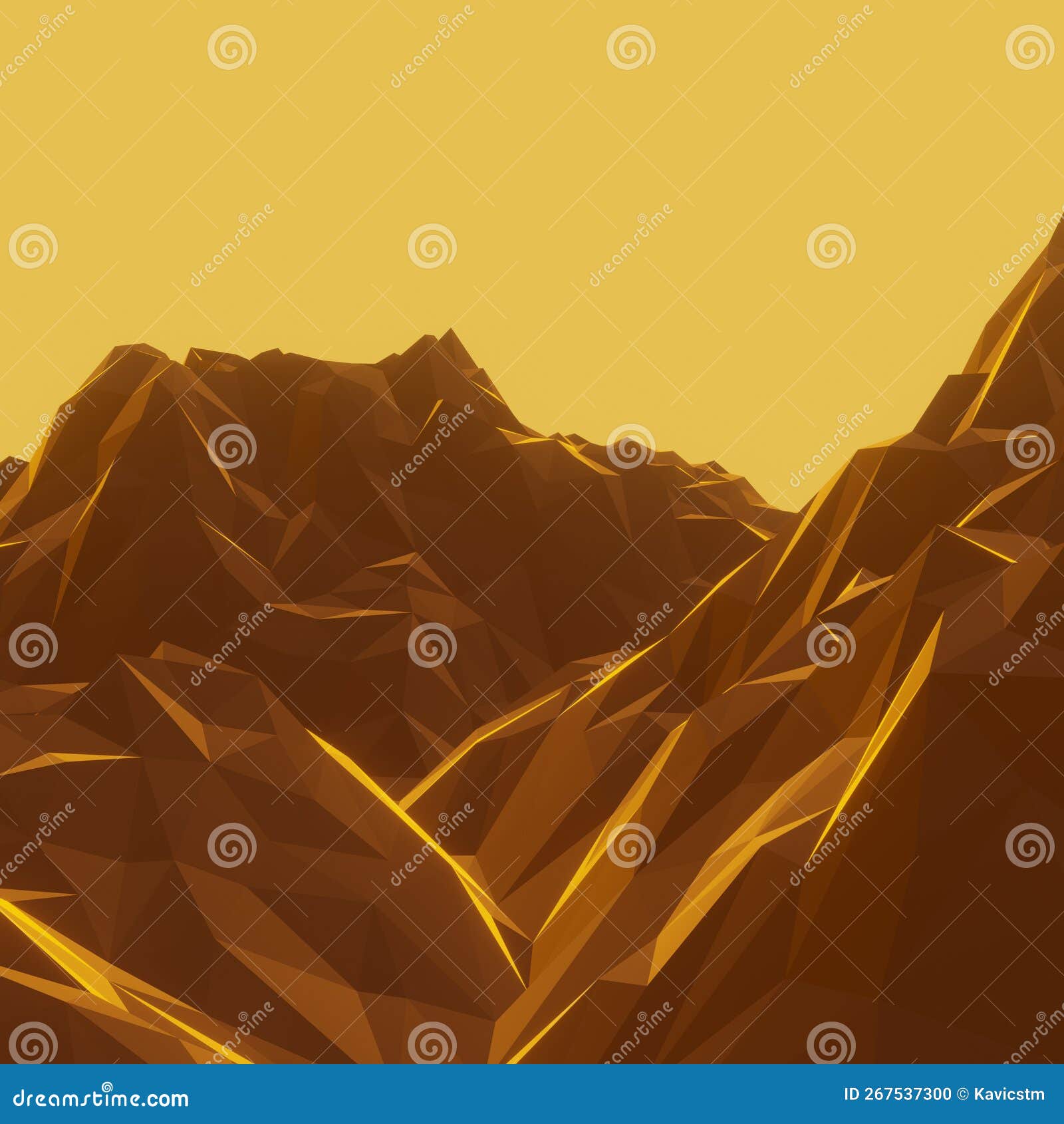 3D Low Polygon Stone Mountain. Rock Terrain Stock Illustration ...