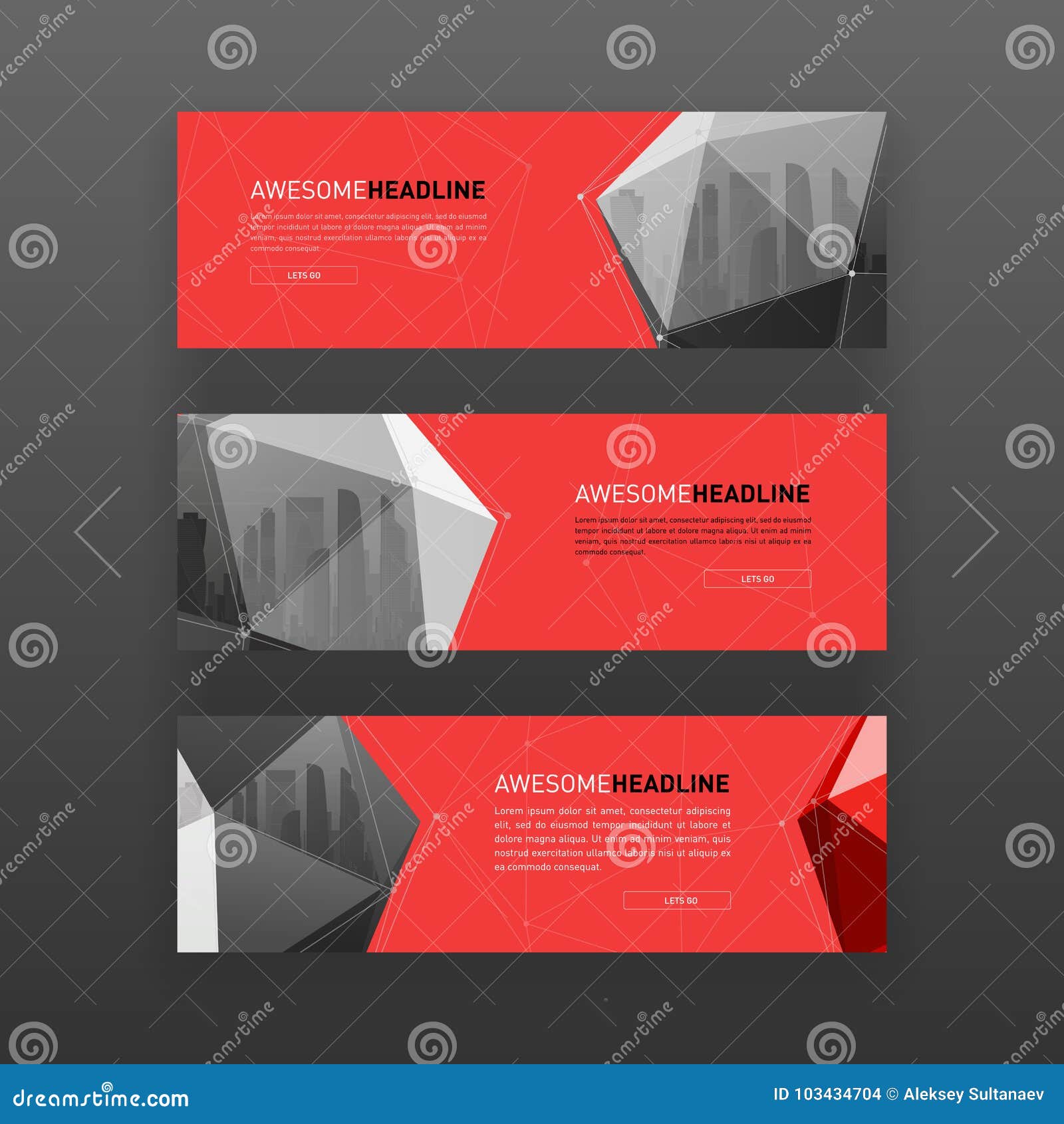 3d Lowpoly Solid Abstract Corporate Banner Design. Stock Vector ...